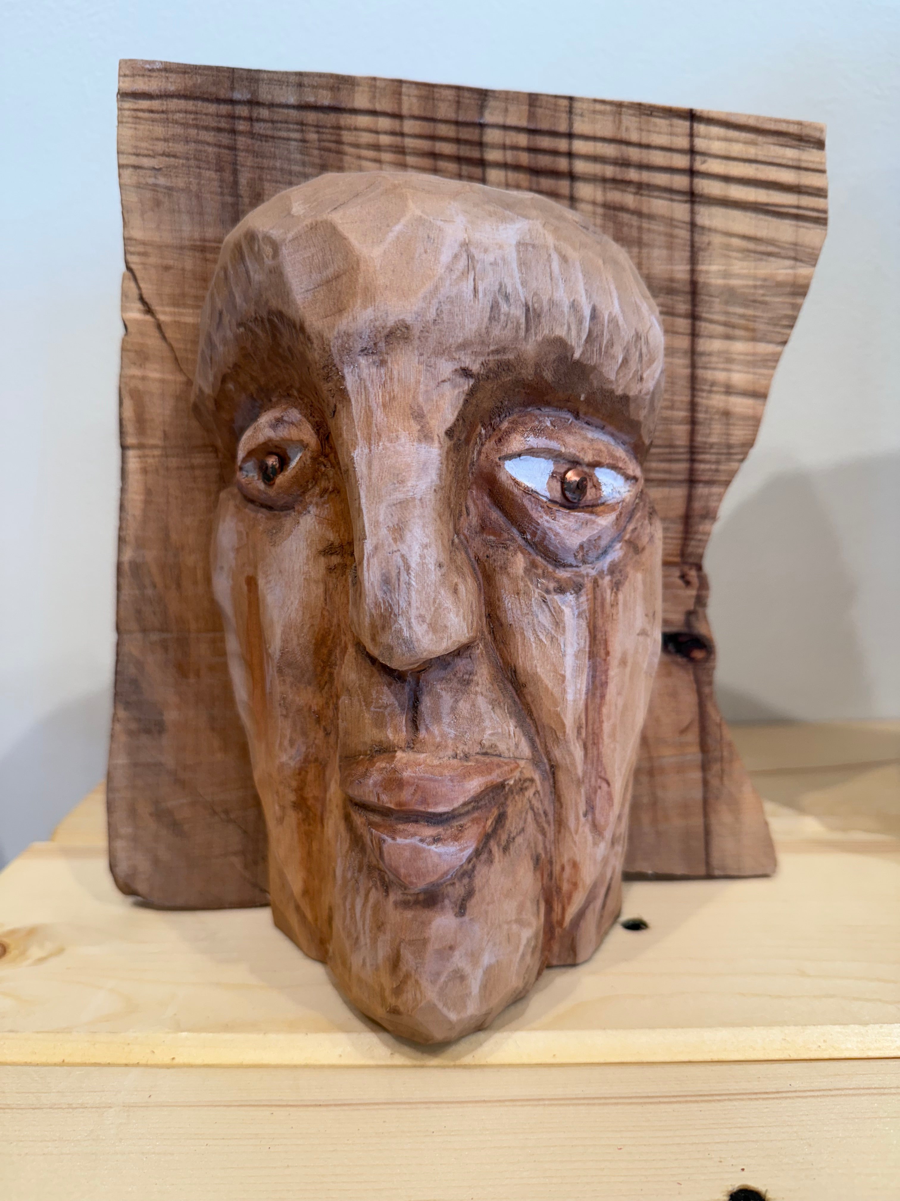 Wood Carved Face 3 (Reliefs) (Wundergeburt series), by Chuck Iffland ...