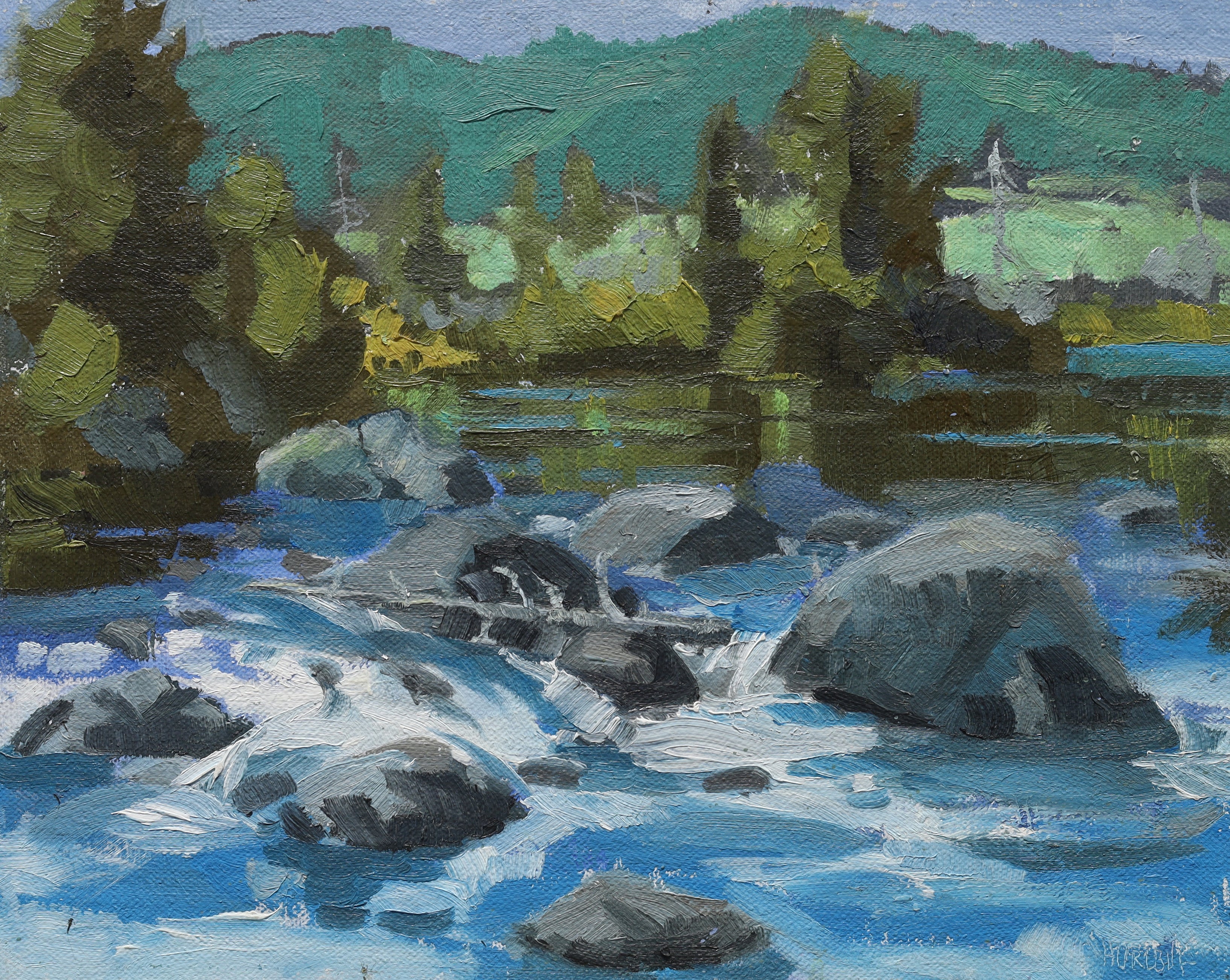 Torrey Creek at Ring Lake Ranch (Plein Air), by Lou Hurlbut – Northwind Art